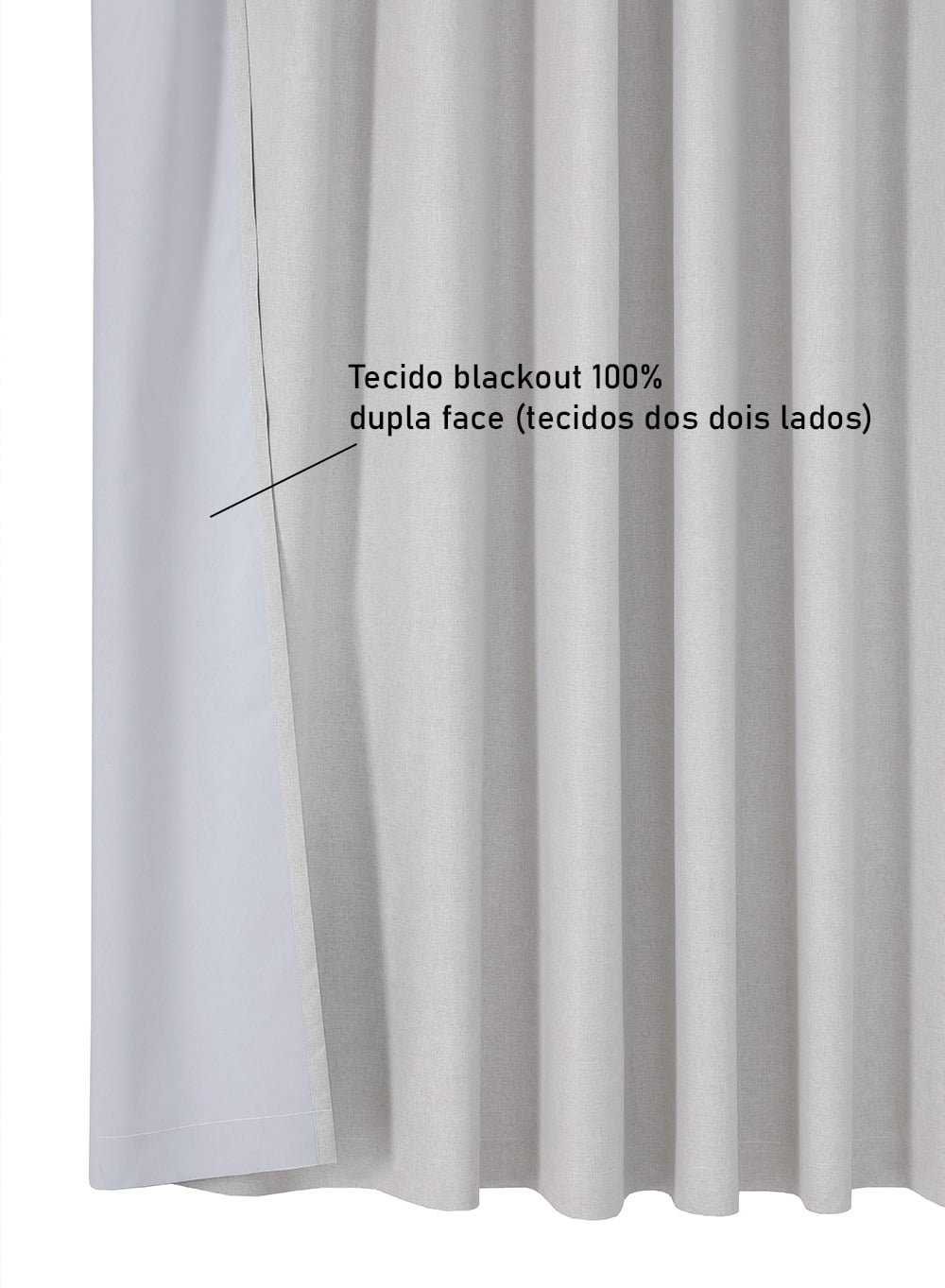 Cortina Blackout Linen 4,20m x 2,70m Duna Indicado para varão de até 3,00m - Bella Janela ...