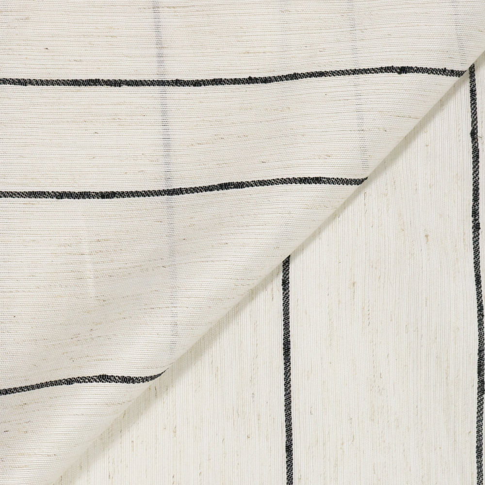 Tecido Linho Boucle Listrado Preto Largura 3,00m